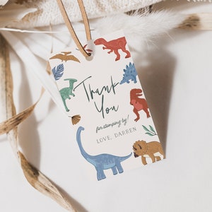 Editable Dinosaur Thank You Tag Gift Tag Favor Tag T-rex Printable ...