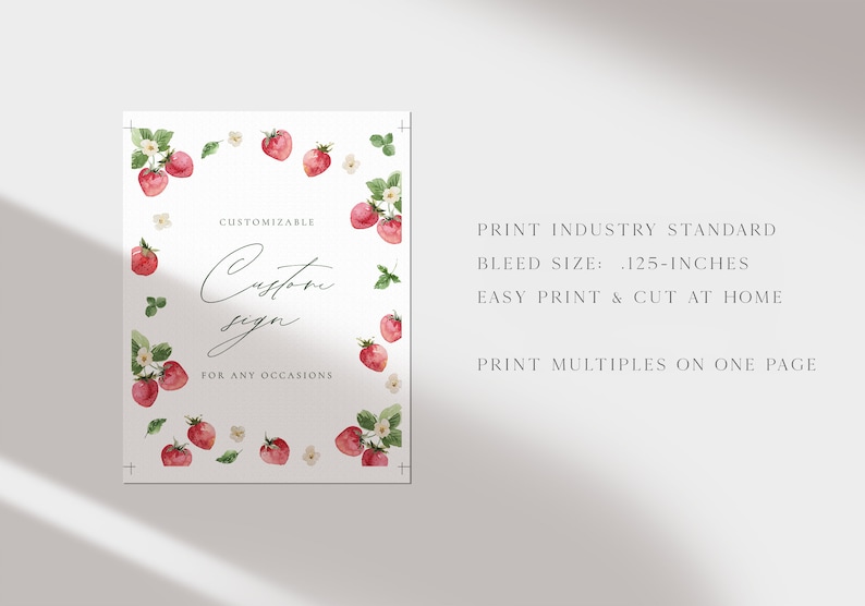 Editable Strawberry Custom Sign Birthday Party Custom Sign - Etsy