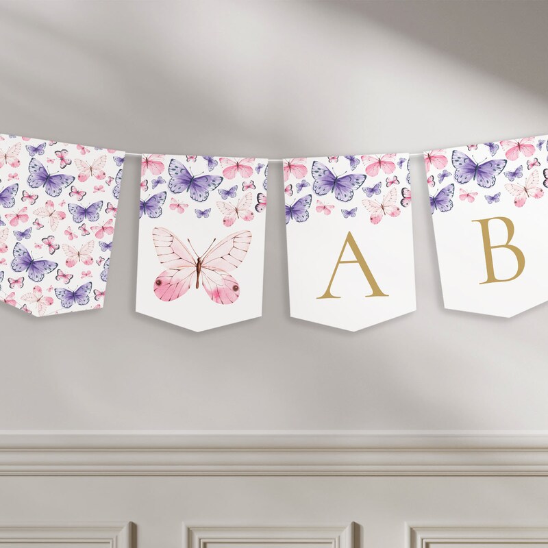 Butterfly Birthday Banner - Etsy