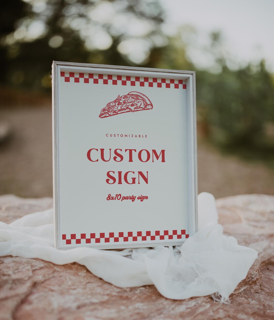 Editable Slice of Fun Pizza Party Birthday Custom Sign Birthday Sign ...