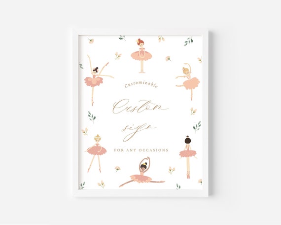 Ballerina Custom Sign Ballet Dancer Birthday Decor Printable Ballet ...