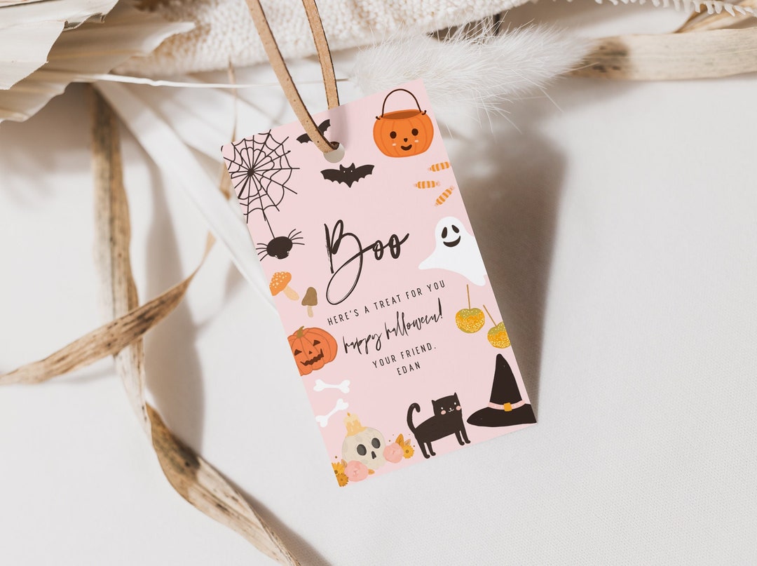 Halloween Thank You Tag Witch Gift Tag Party Favor Tag Trick or Treat ...
