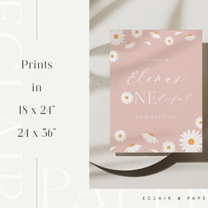 Editable Daisy Welcome Sign Custom Sign Entrance Sign Birthday Decor ...