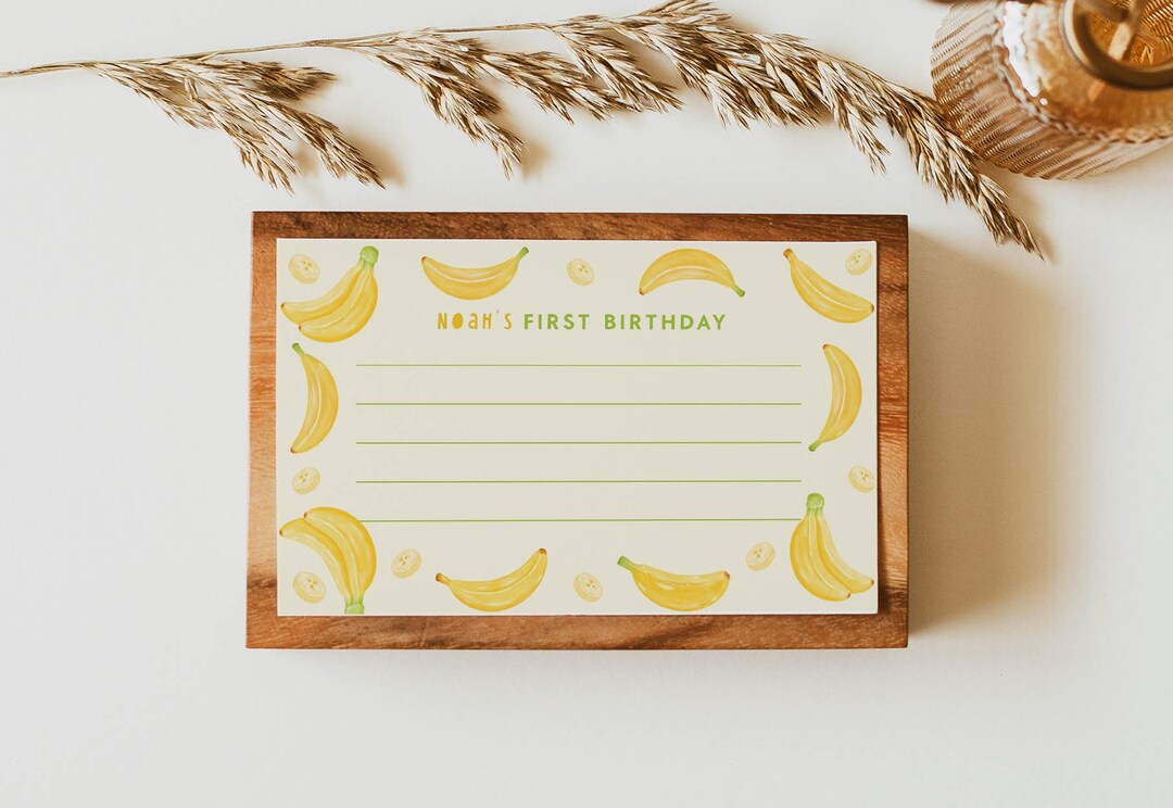 Editable Let's Go Banana Note Card Thank You Card Index Card Food Label ...