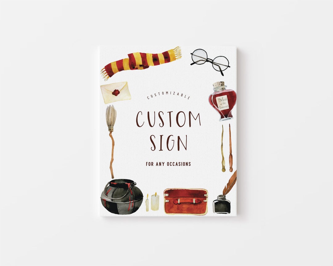 Wizard Custom Sign Birthday Party Witch Custom Sign Birthday Printable ...