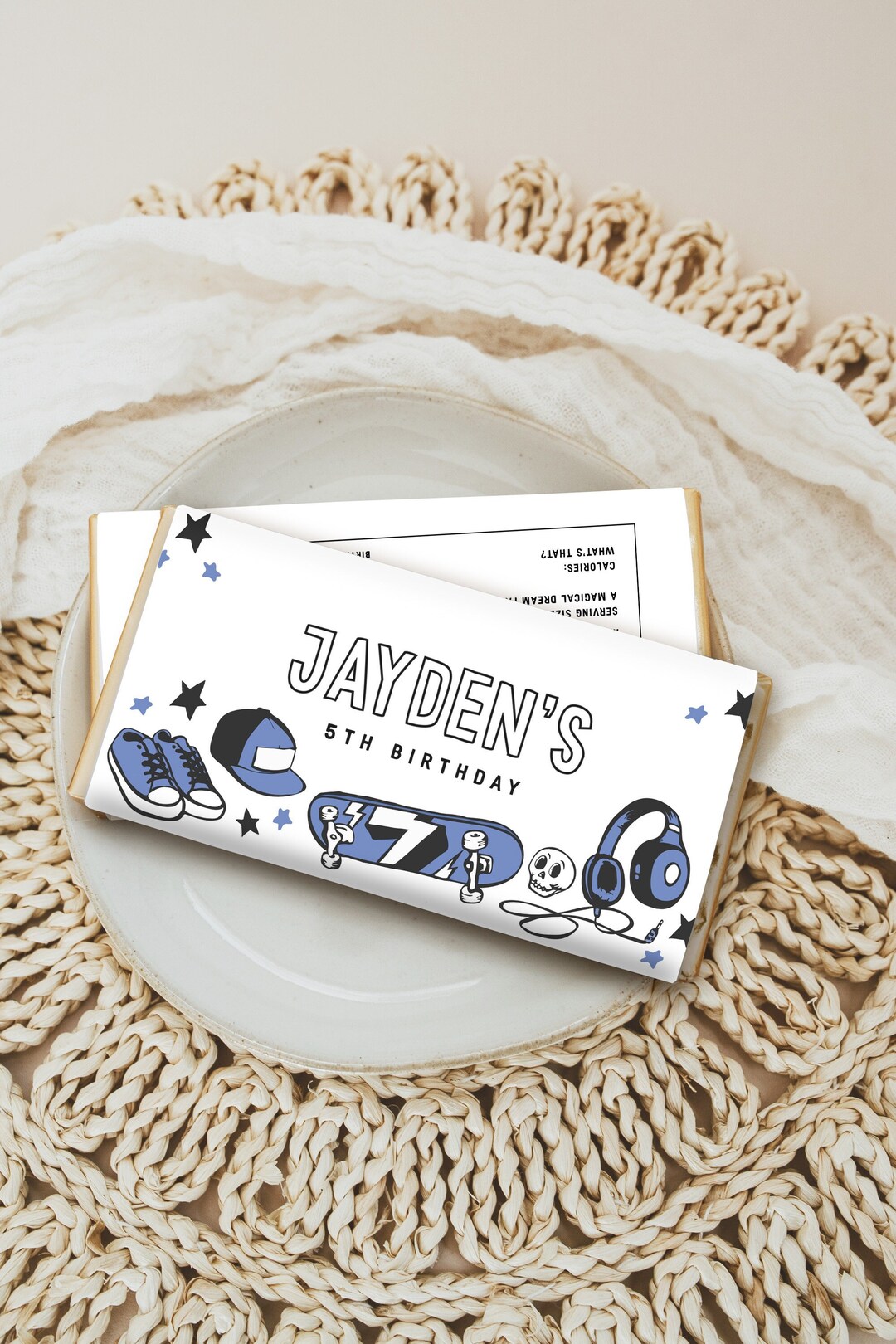 Editable Roll on Over Skate Board Chocolate Wrapper Candy Bar Wrapper ...