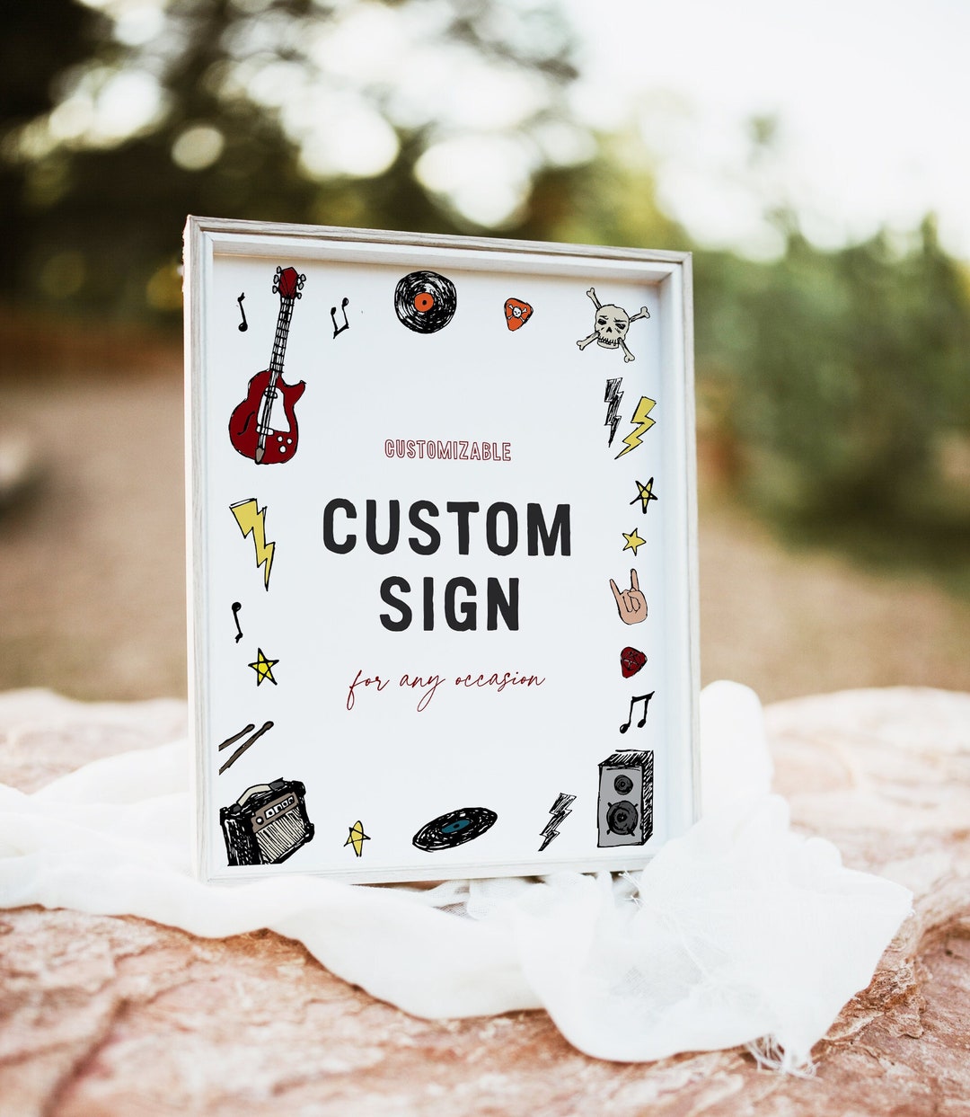 Rock Star Birthday Custom Sign Birthday Sign Outdoor Pop Star Guitar ...