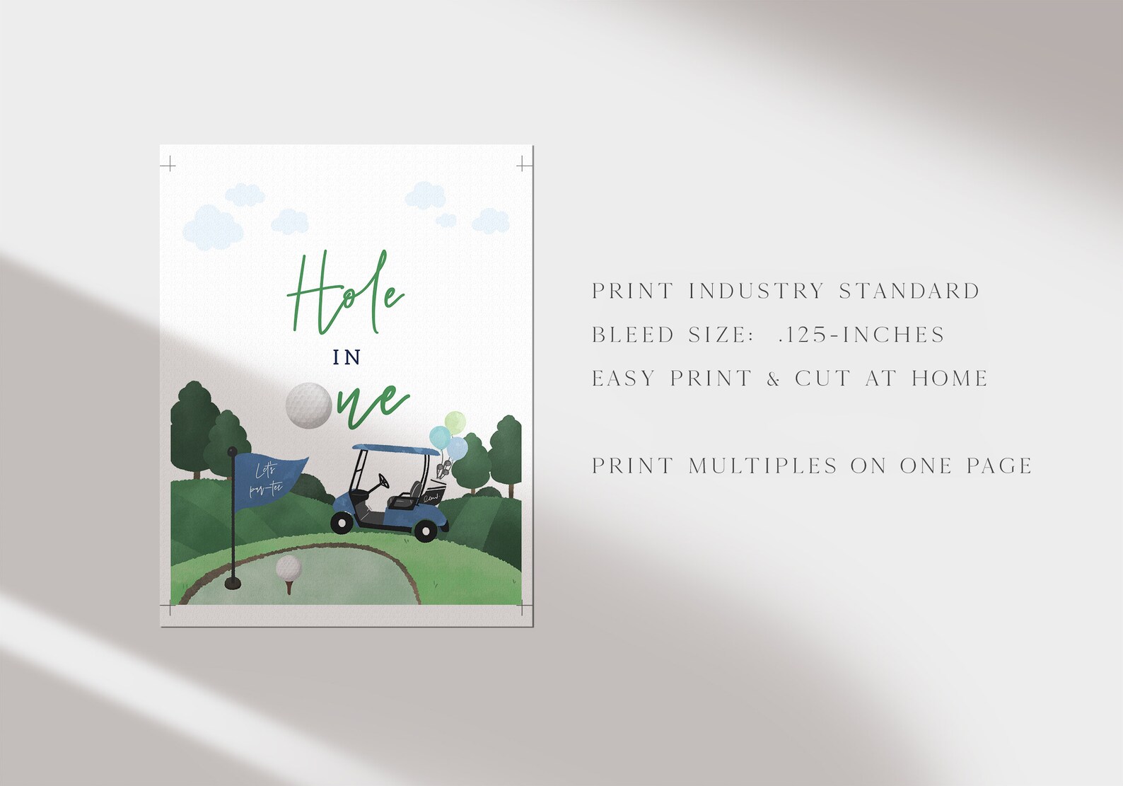 Instant Download Golf Hole in One Sign Golf Birthday Decor - Etsy