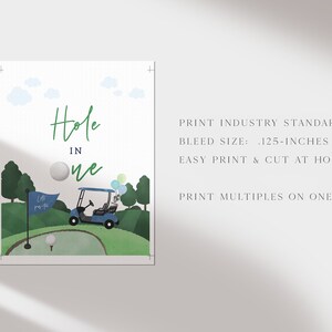 Instant Download Golf Hole in One Sign Golf Birthday Decor Printable ...