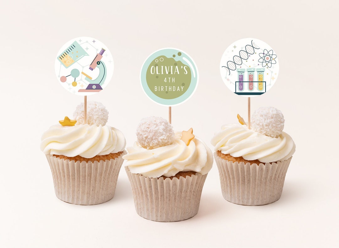 Science Cupcake Topper Cake Topper Science Birthday Printable Bake ...