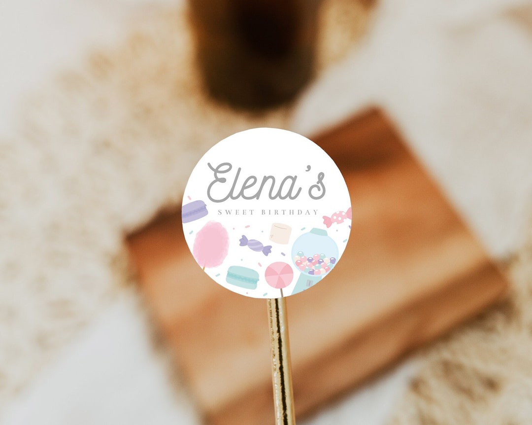 Two Sweet Birthday Sweet One Birthday 2 Round Sticker Favor Tags Gift ...