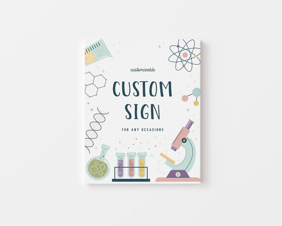 Science Custom Sign Modern Birthday Decor Printable Science Birthday ...