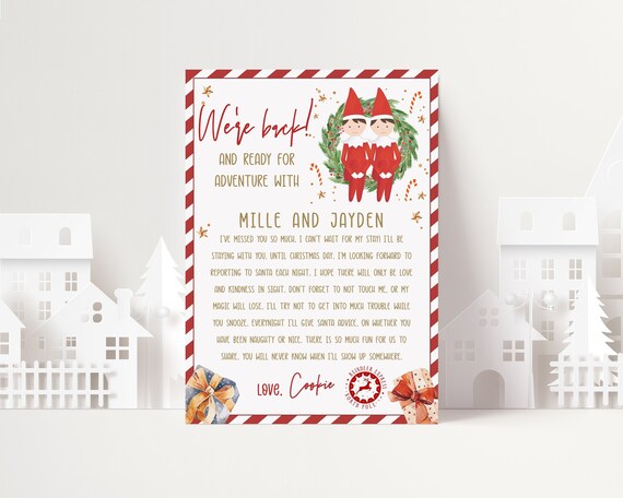 Editable We're Back Elf Arrival Letter Arrival from Elves Elf is back ...