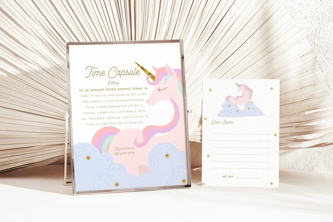 Unicorn Time Capsule Birthday Game Magical Unicorn Birthday Printable ...