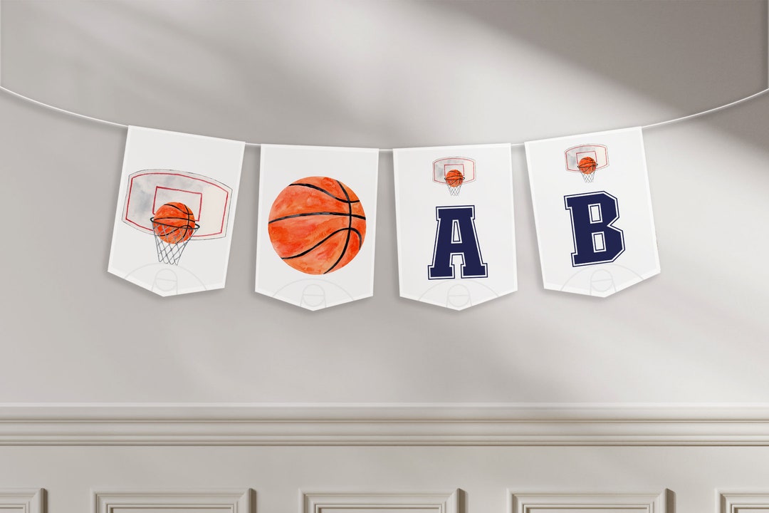 Basketball Happy Birthday Banner Garland High Chair Banner Ball ...