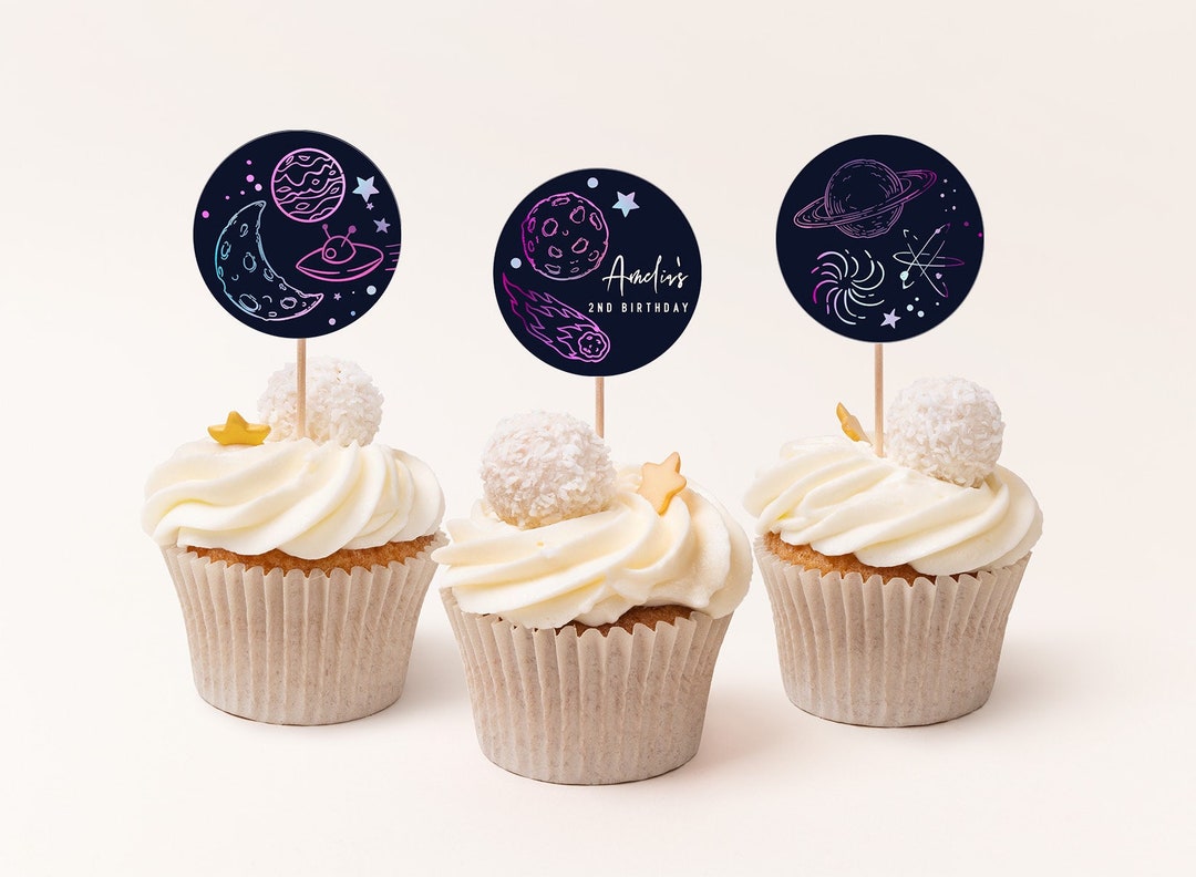 Space Cupcake Topper Cake Topper Galaxy Milky Way Birthday Printable ...