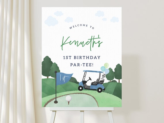 Golf Modern Birthday Welcome Sign Golf Course Birthday Infographic ...