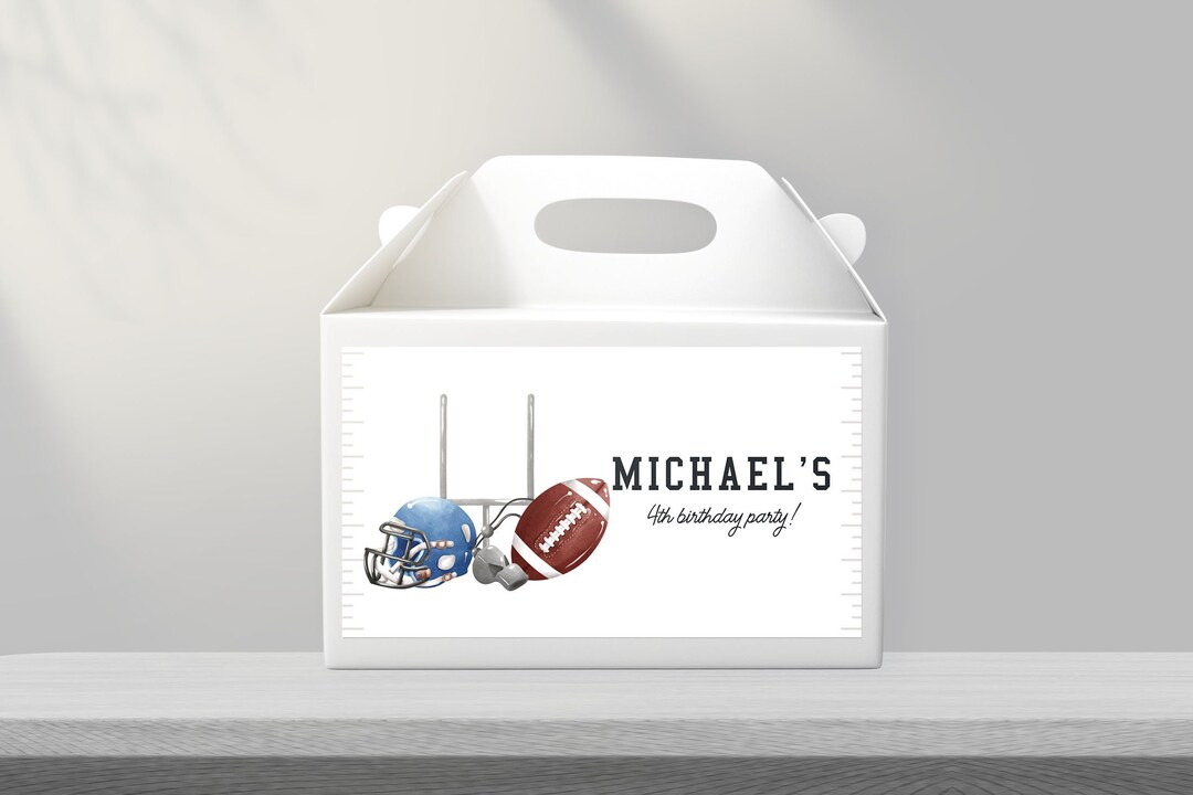 Football Gable Box Label Rugby Favor Box Label Wizard and Witch ...