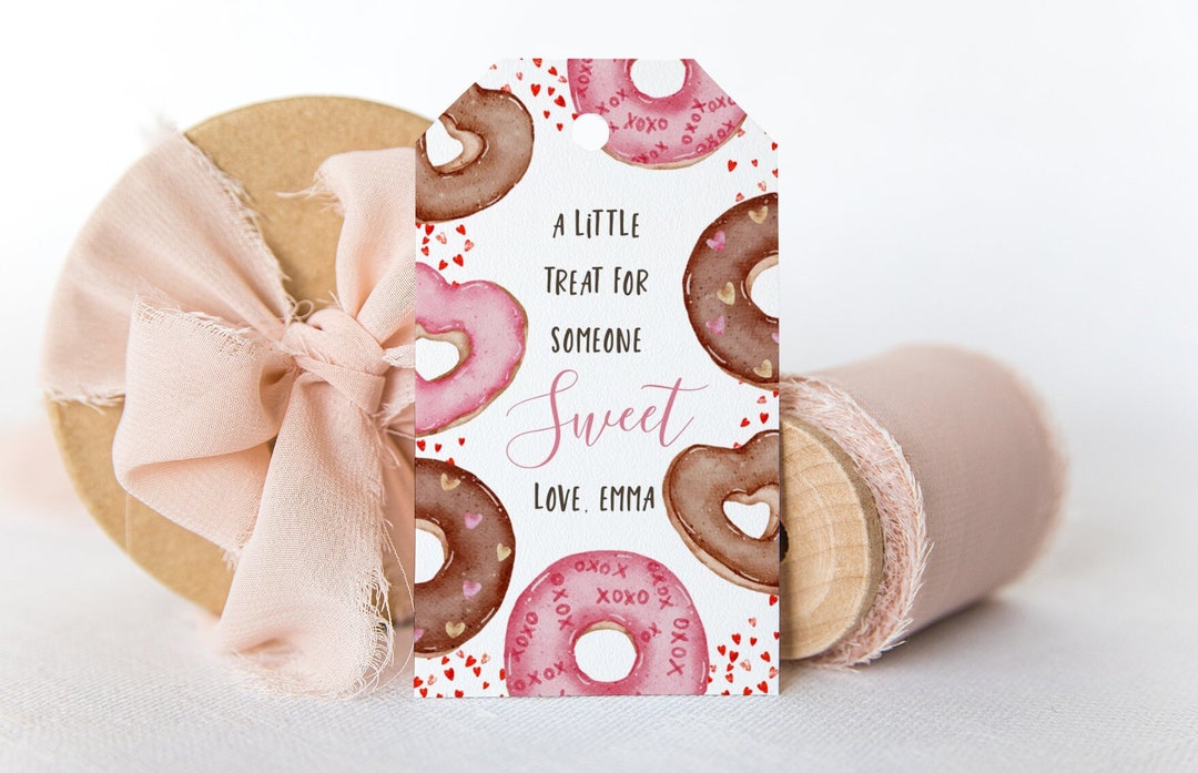 Editable Valentine Gift Tag A Little Sweet Treat for You Gift Tag Thank ...