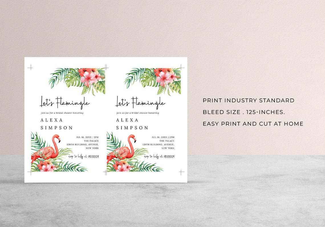 Editable Lets Flamingle Bridal Shower Invitation Flamingo - Etsy