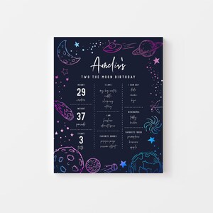 Space Milestone Poster Planet Birthday Decor Galaxy Birthday Printable ...