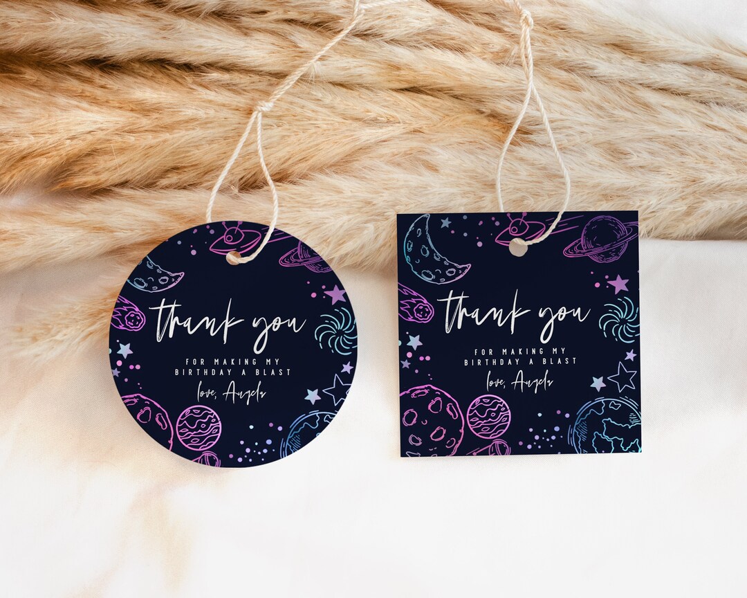 Magical Space Thank You Tag Milky Way Favor Tag Galaxy Birthday Gift ...