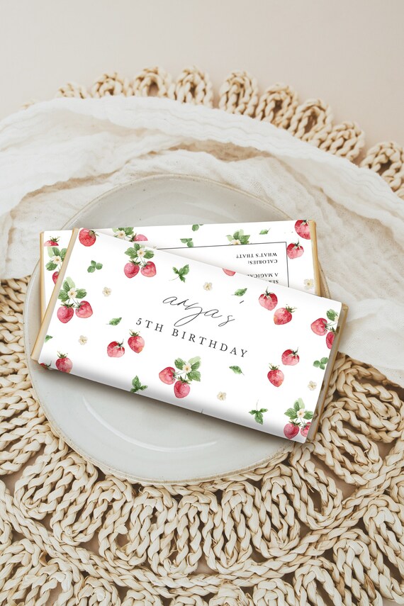 Editable Strawberry Chocolate Wrapper Candy Bar Wrapper Cowgirl Modern ...