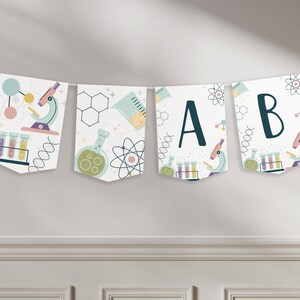 Editable Science Happy Birthday Banner High Chair Banner Printable ...