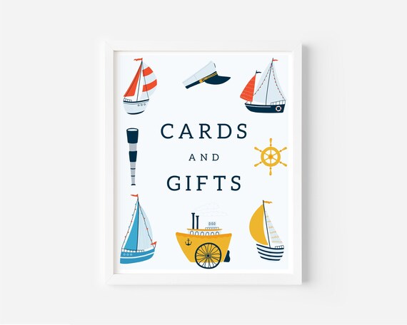 Instant Download Ships Ferry Cards and Gifts Modern Birthday Party Sign ...