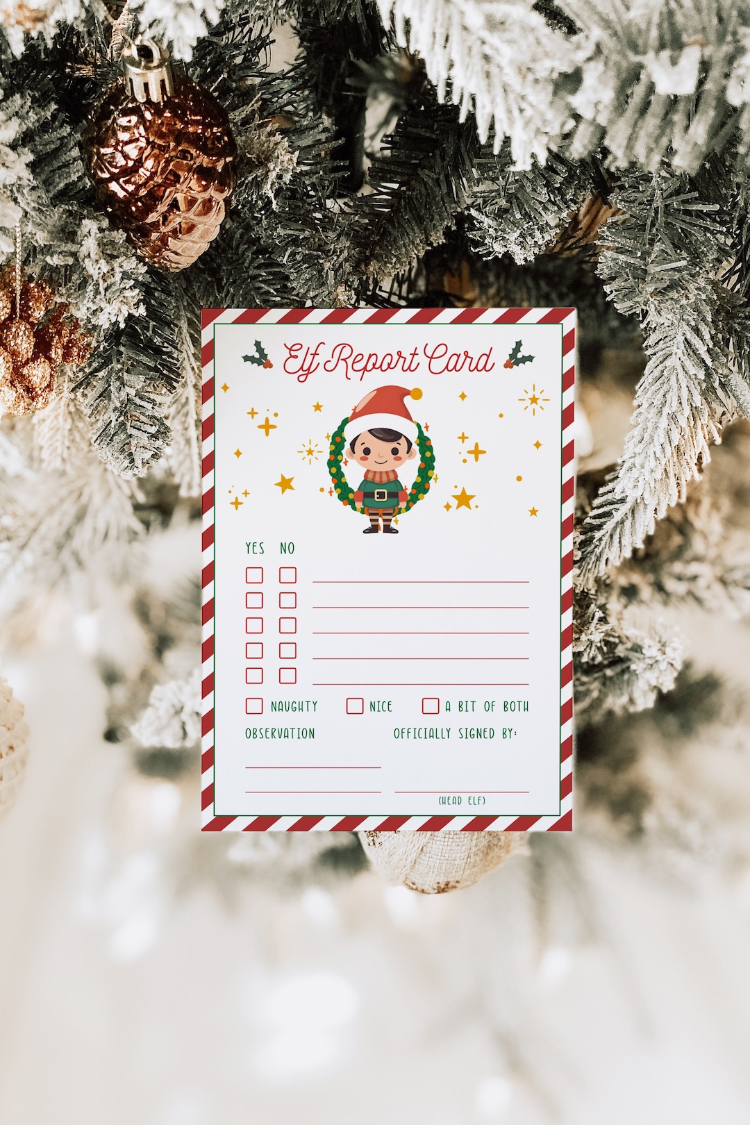 Editable Elf Report Card Elf Nice Report Letter From Your Elf Christmas ...