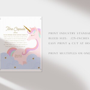 Unicorn Time Capsule Birthday Game Magical Unicorn Birthday Printable ...