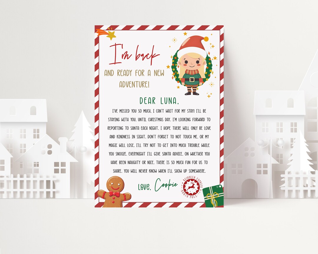 Editable Elf Arrival Letter Elf Return Letter Elf I'm Back - Etsy