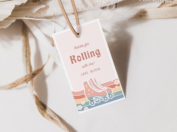 Roller Skate Favor Tag Thank You Tag Roller Skate Modern Birthday Tag ...