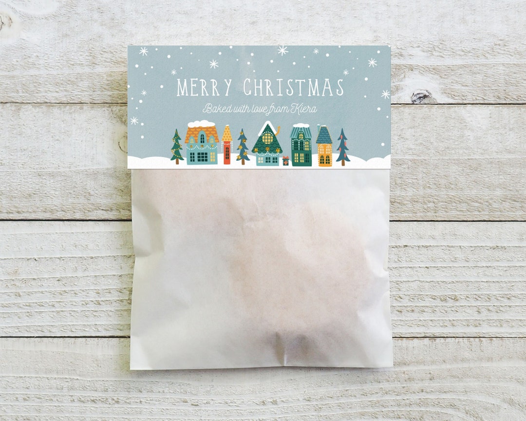 Christmas Treat Bag Toppers Merry Christmas Gift Bag Toppers Birthday ...