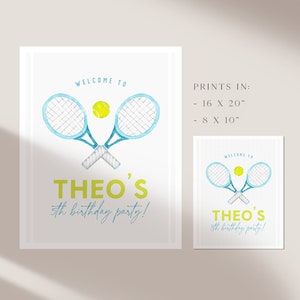 Tennis Birthday Welcome Sign Custom Sign Welcome Poster Birthday Decor ...