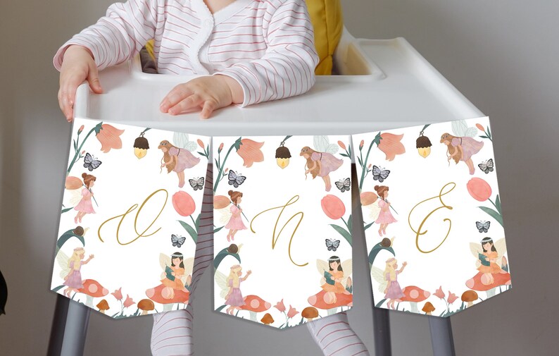 Editable Fairy Happy Birthday Banner High Chair Banner Fairy - Etsy