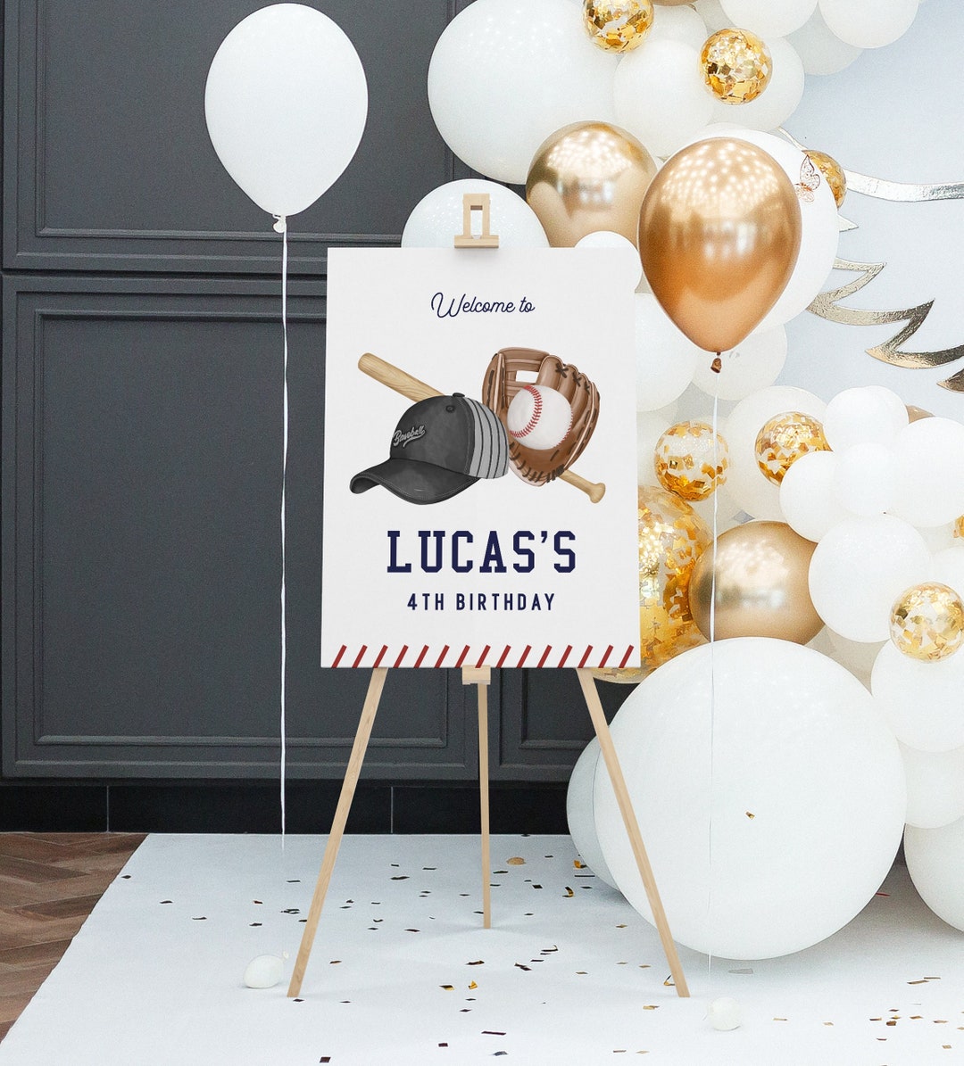 Baseball Birthday Welcome Sign Custom Sign Welcome Poster Birthday ...