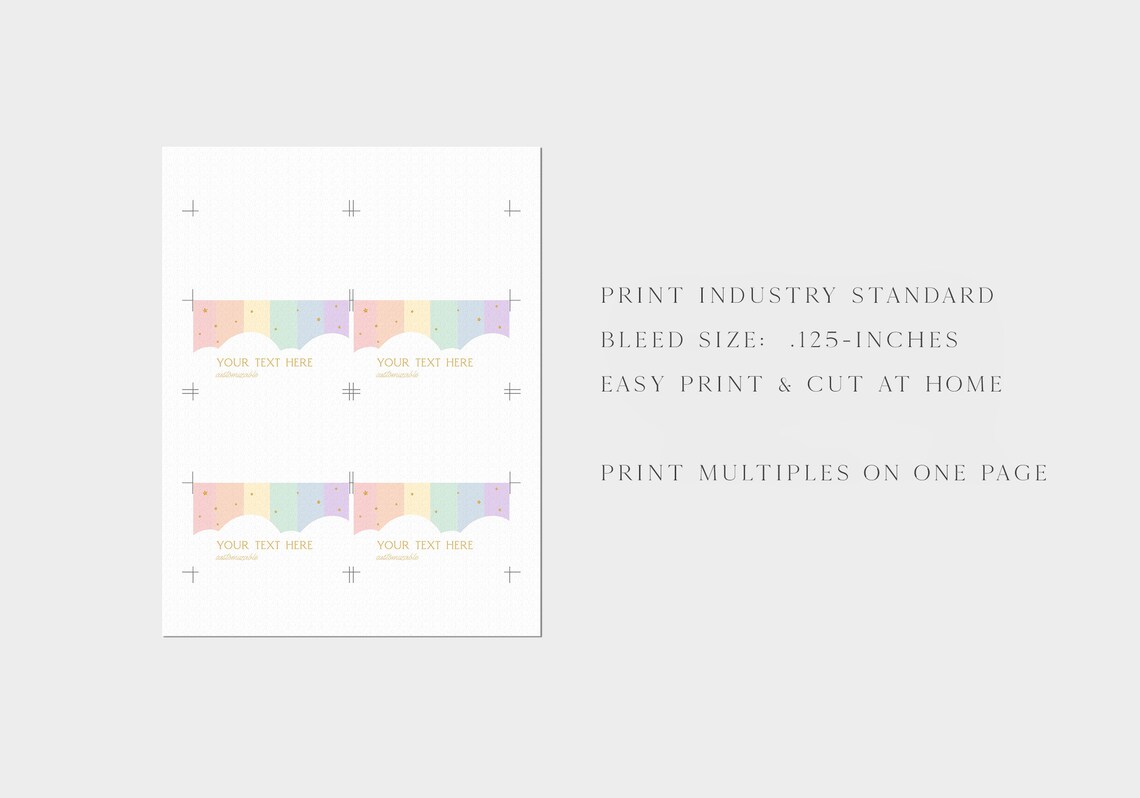 Editable Pastel Rainbow Water Bottle Label Stars Modern - Etsy