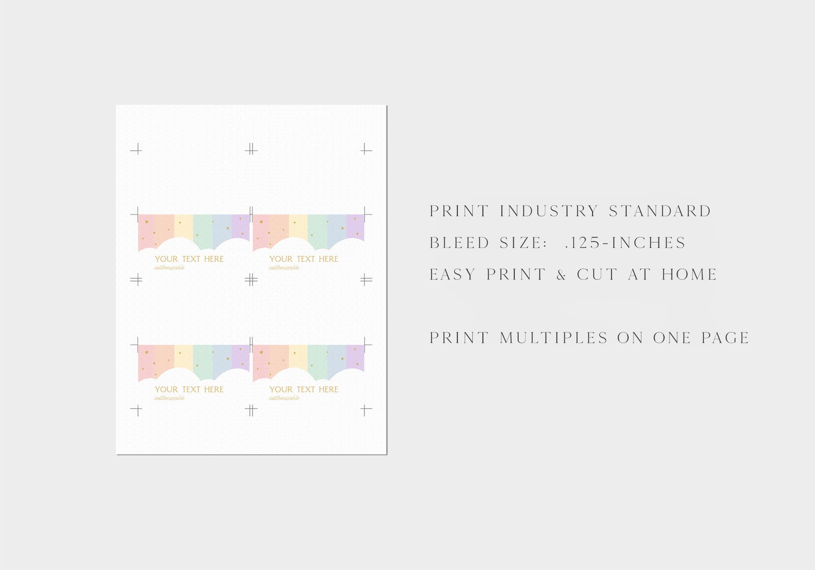 Editable Pastel Rainbow Water Bottle Label Stars Modern - Etsy
