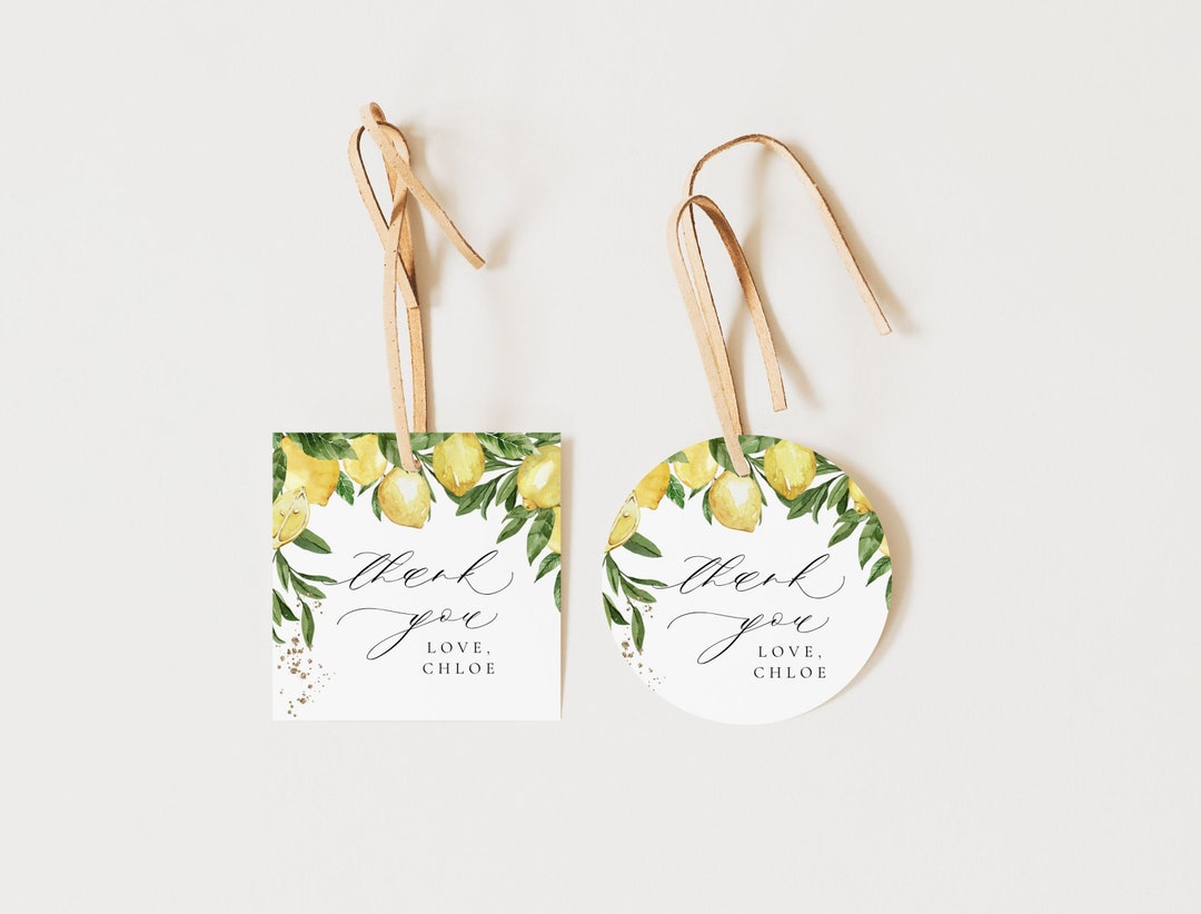 Lemon Thank You Tag Gift Tag Lemonade Tag Printable Summer Party Invite ...