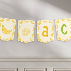 Let's Go Banana Happy Birthday Banner Garland First Bunting High Chair ...