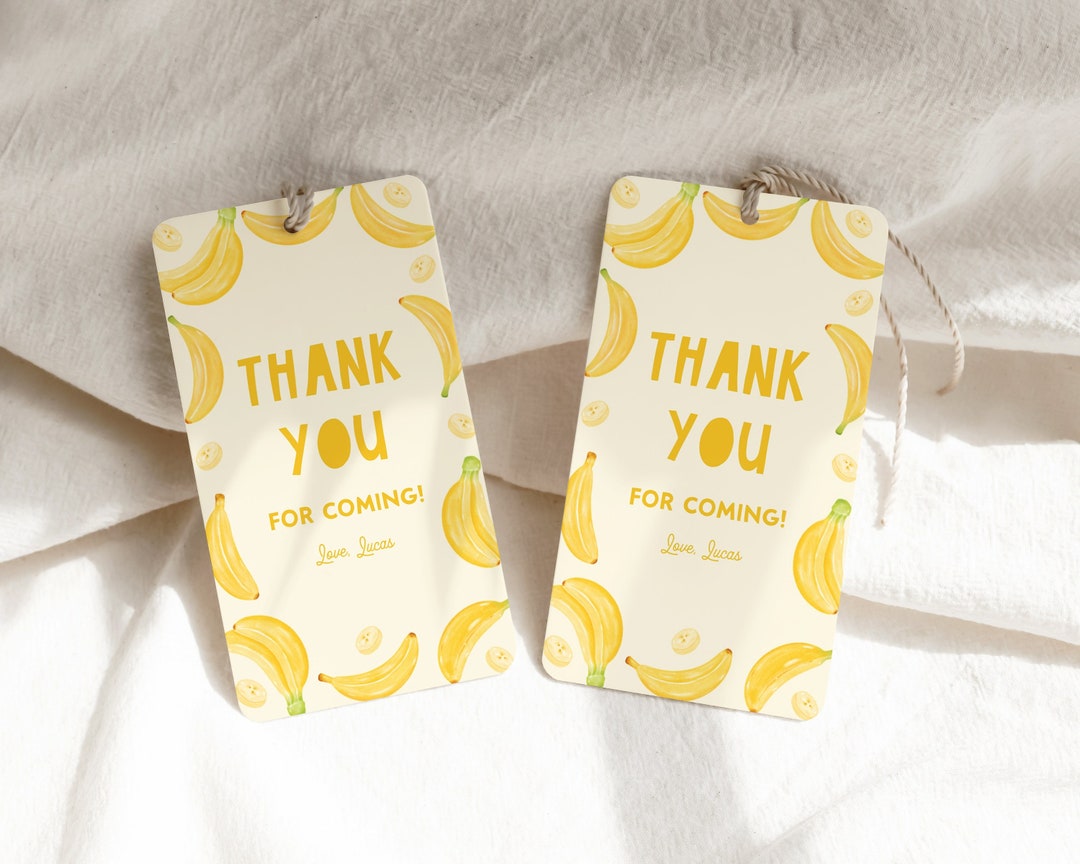 Editable Banana Thank You Tag Favor Tag Let's Go Banana Fruit Gift Tag ...