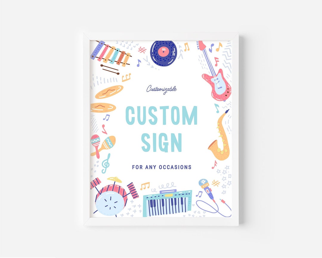 Editable Music Instruments Guitar Piano Keyboard Birthday Party ...