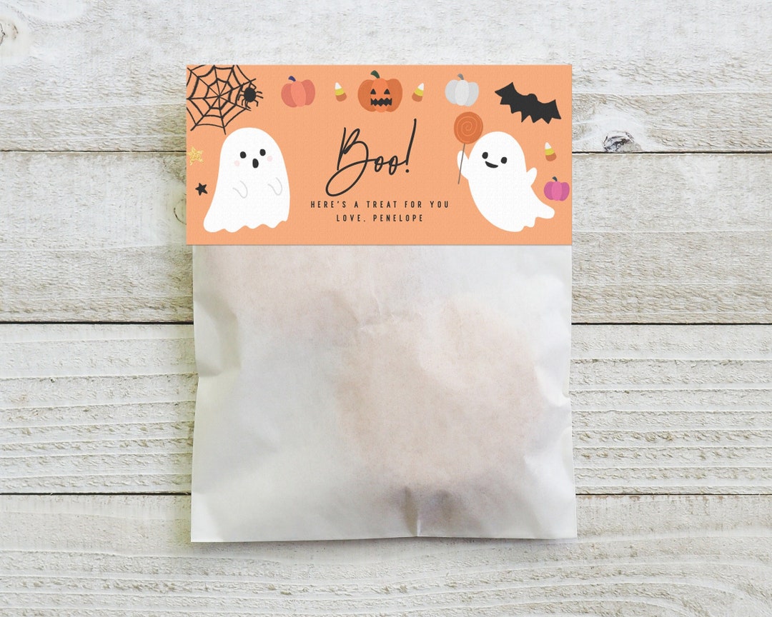 Halloween Treat Bag Toppers Boo Gift Bag Toppers Birthday Party Thank ...