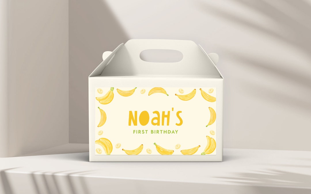 Let's Go Banana Gable Box Label Favor Box Label Fruit Birthday Decor ...