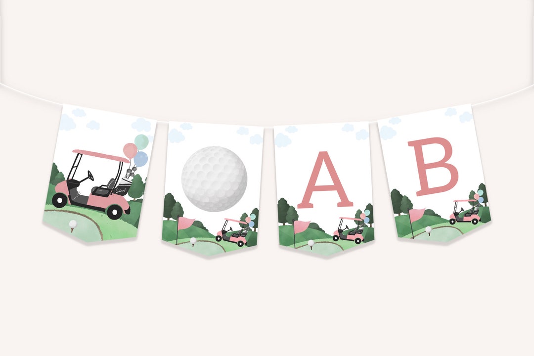 Editable Golf Happy Birthday Banner Golf Cart High Chair - Etsy