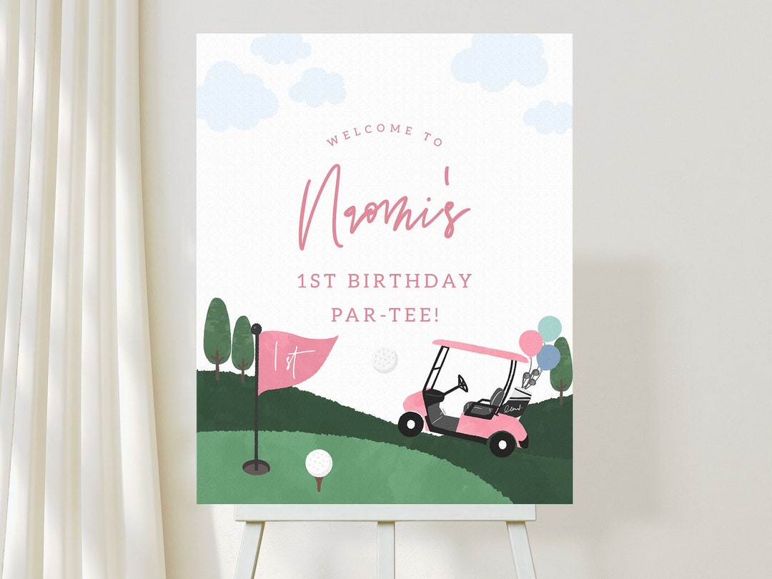 Golf Birthday Welcome Sign Golf Course Birthday Infographic Birthday ...