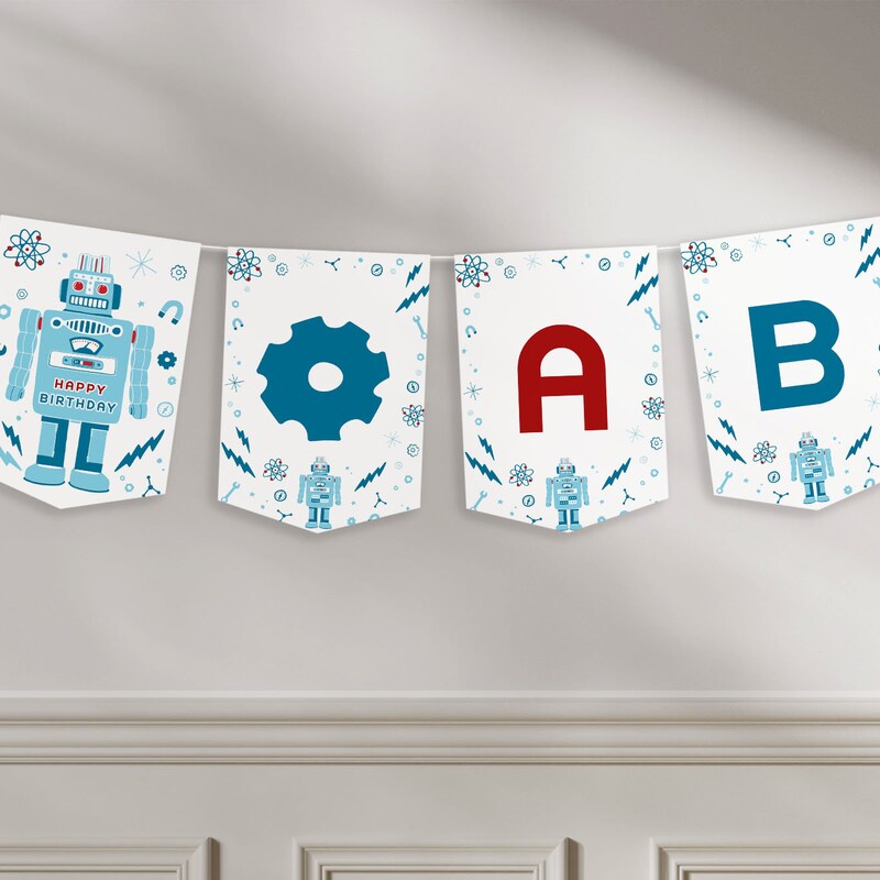 Robot Banner - Etsy