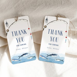 Editable Fishing Thank You Tag Favor Tag Fish Gift Tag Birthday Decor ...