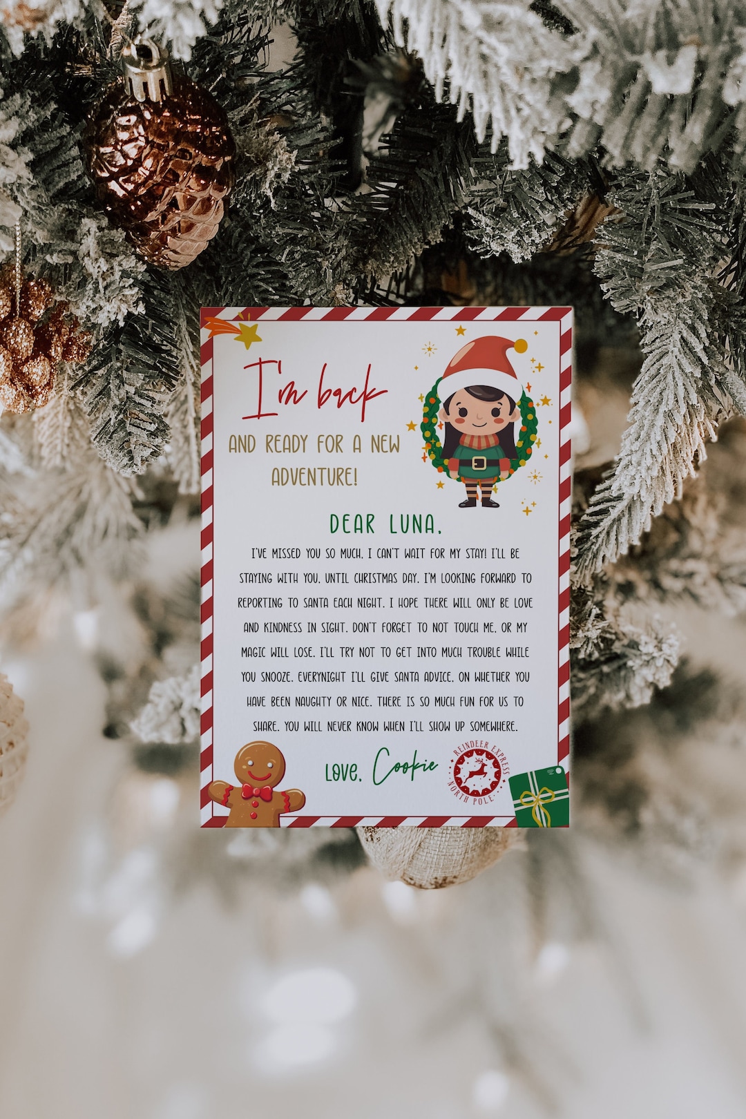 Editable Elf Arrival Letter Elf Return Letter Elf I'm Back Letter ...